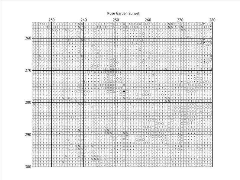 Rose Garden Sunset Cross Stitch Pattern PDF Chart Landscape Wild Nature ...