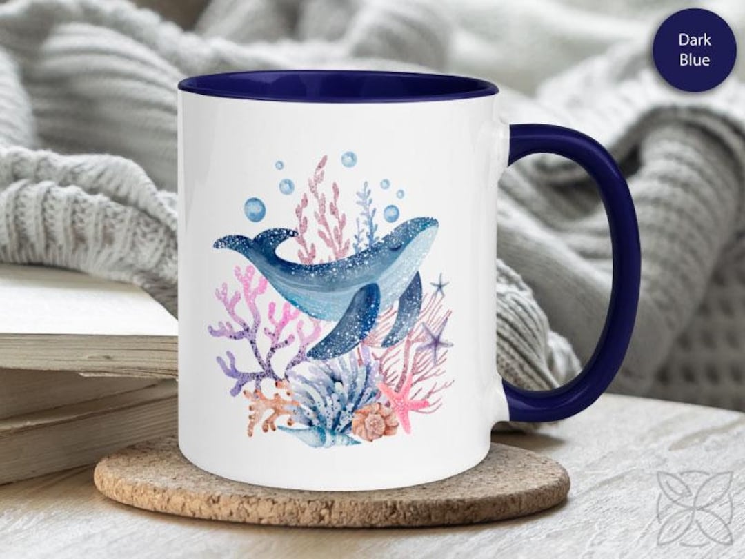 Blue Whale Mug Sea Animal Ocean Coffee Tea Cup - Etsy