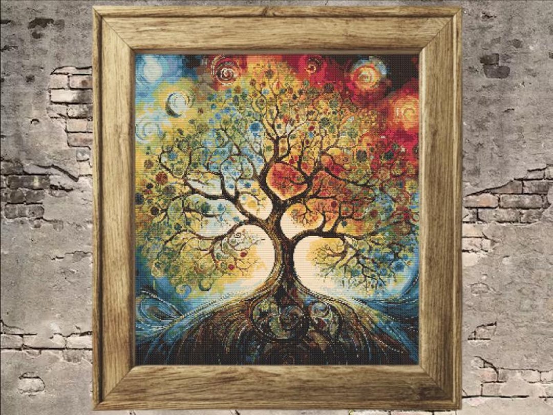 Tree of Life Cross Stitch Pattern PDF Chart Spiritual Nature Scenery ...