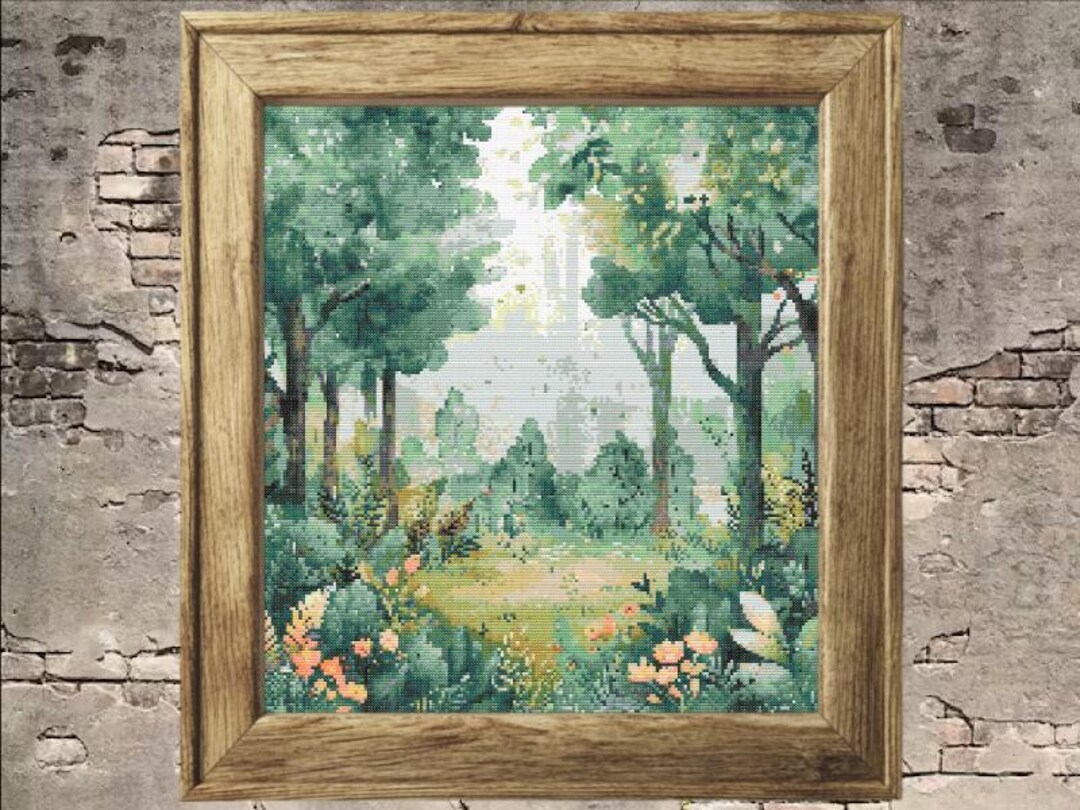 Forest Cross Stitch Pattern PDF Chart With Trees Landscape Wild Nature ...