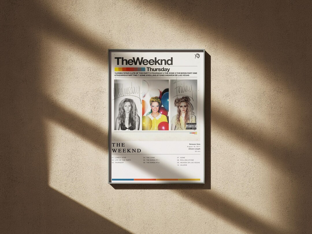 The Weeknd Thursday Album Poster, Trilogy Album Cover Wall Art, Abel ...