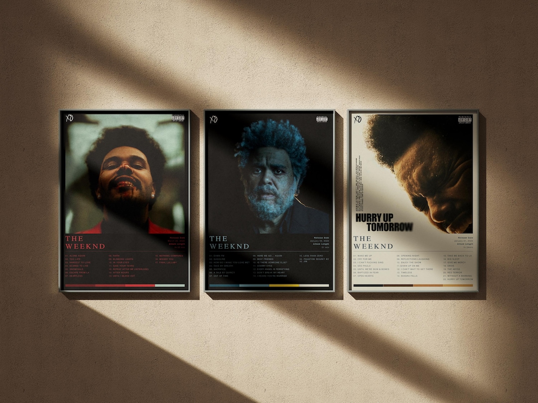 Set of 3 Custom Album Poster, the Weeknd Album Poster, Custom Music ...