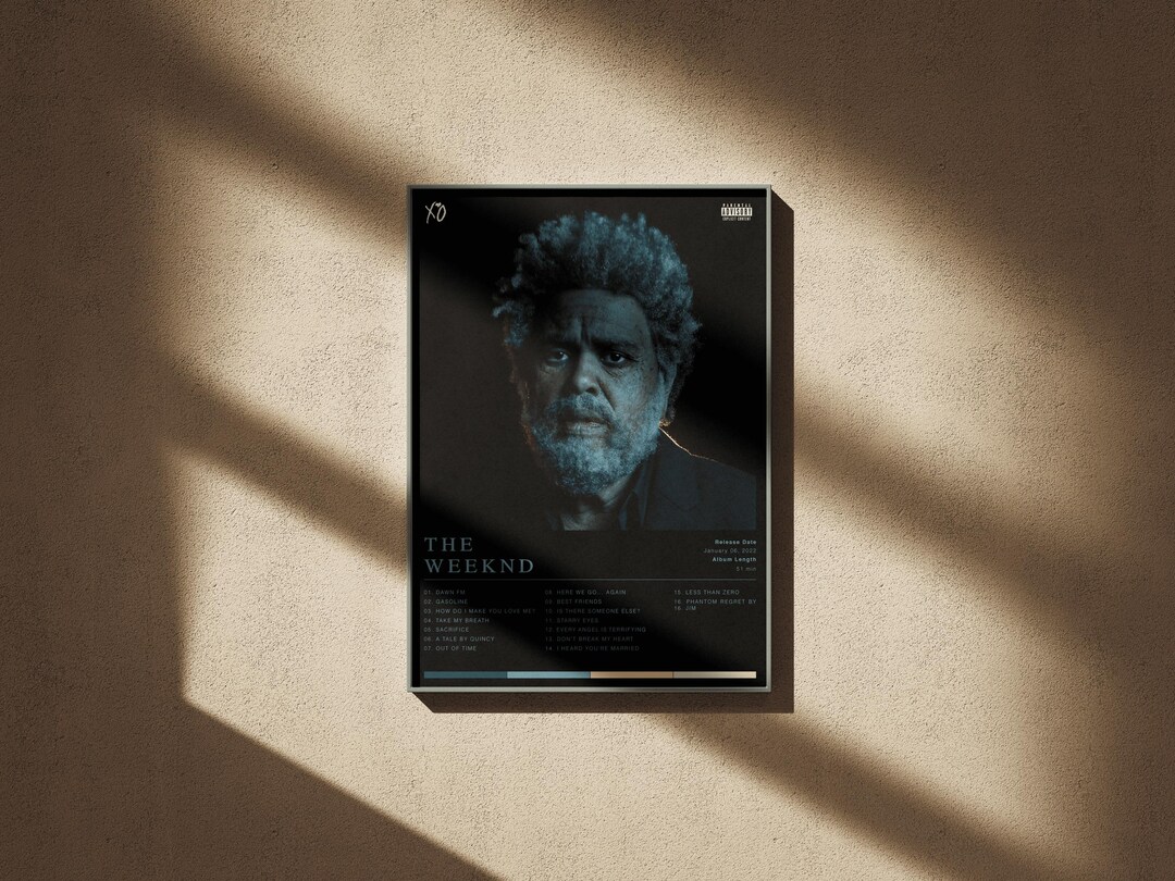 The Weeknd Album Poster, Dawn FM Album Cover, Hurry up Tomorrow Wall ...