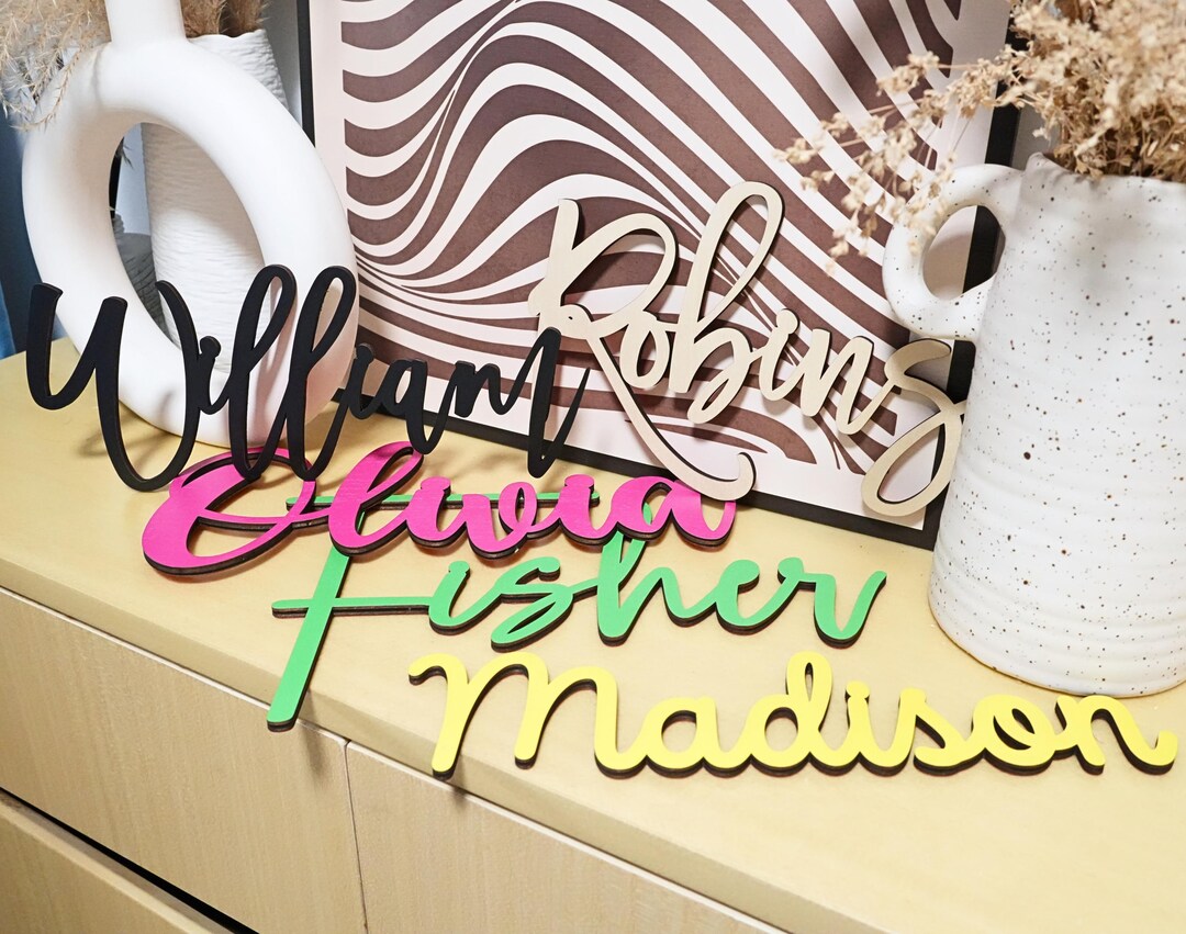 Custom Wood Name Sign, Custom Name Tags, Wooden Name Sign, Wood Sign ...