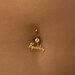 Custom Belly Ring, Navel Piercing Bar, Personalized Name, Dangling ...