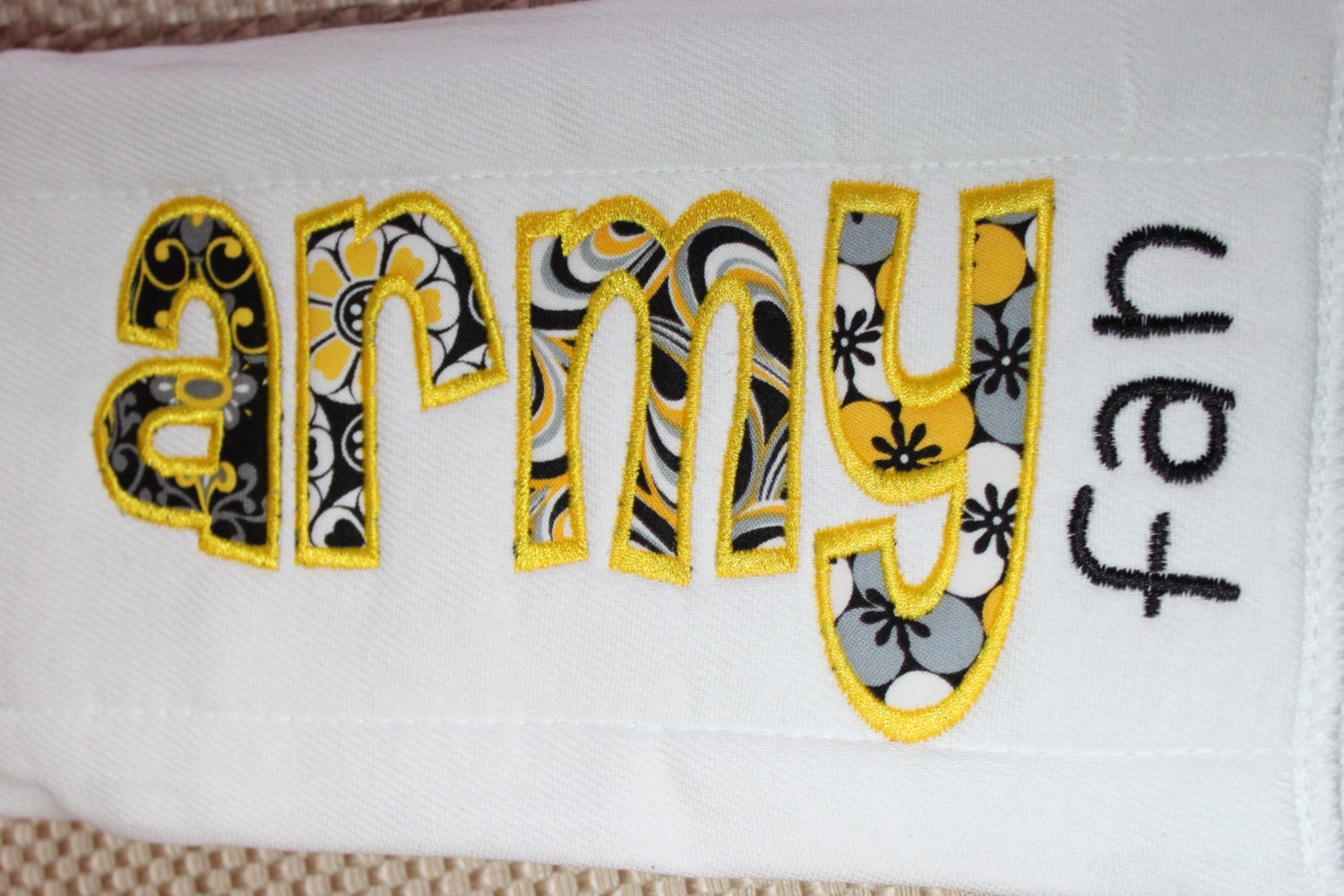 Army Fan Applique Burp Cloth - Etsy