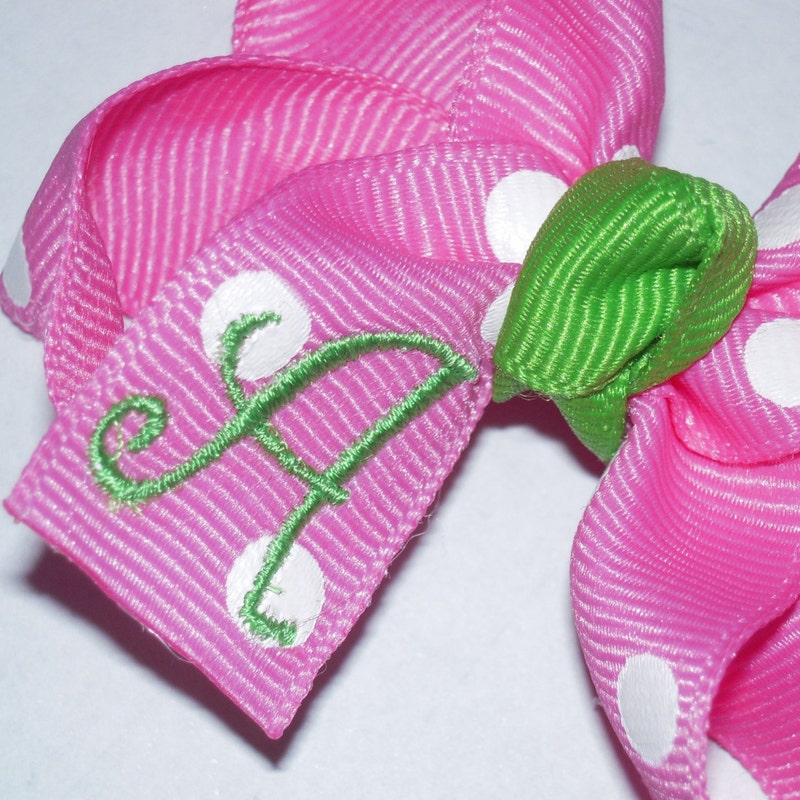 Monogrammed Hair Bow - Etsy