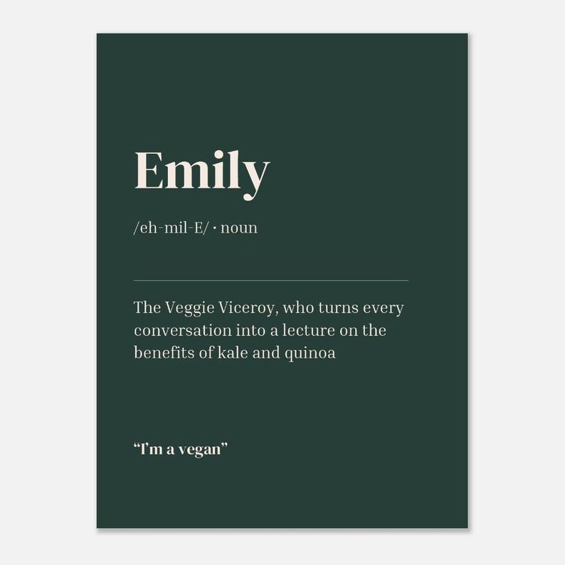 Emily Funny Definition Poster 30x40 Cm / 12x16 - Etsy