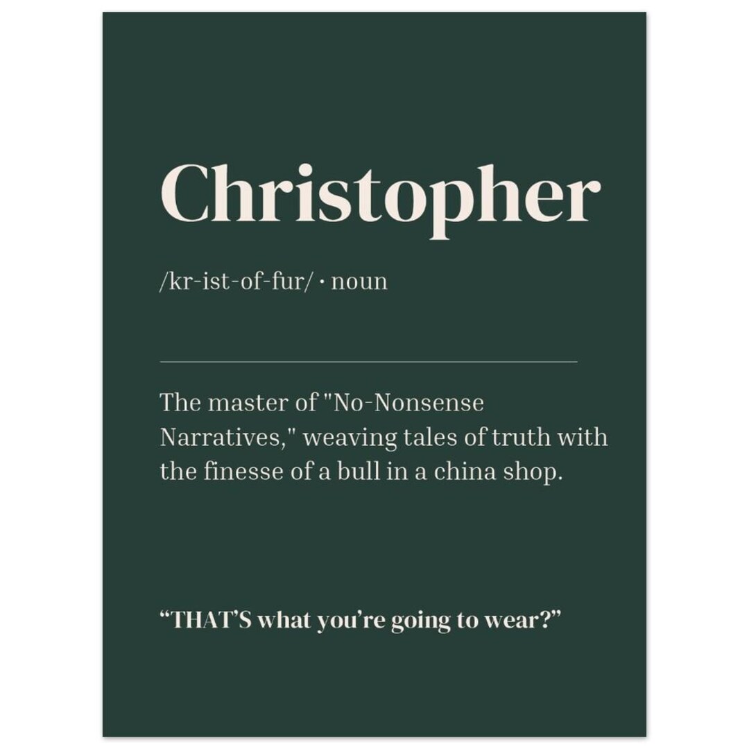 Christopher Funny Description Poster 30x40 Cm / 12x16 - Etsy
