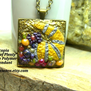 Cornucopia Horn of Plenty Polymer Clay Pendant - Etsy