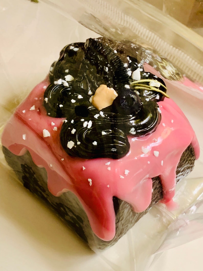 Taba Squishy Daifuku/ Choc Square/ Pink Puffhandmade Squeeze Squishy Toy Anxiety Stress Relief ...