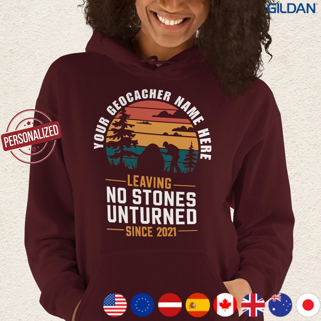 Personalized Hoodie - Geocaching Classic Hooded Sweatshirt: Leaving No ...