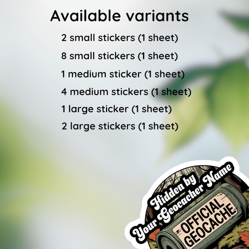 Personalized Durable Geocache Vinyl Sticker Geocacher Name Custom ...
