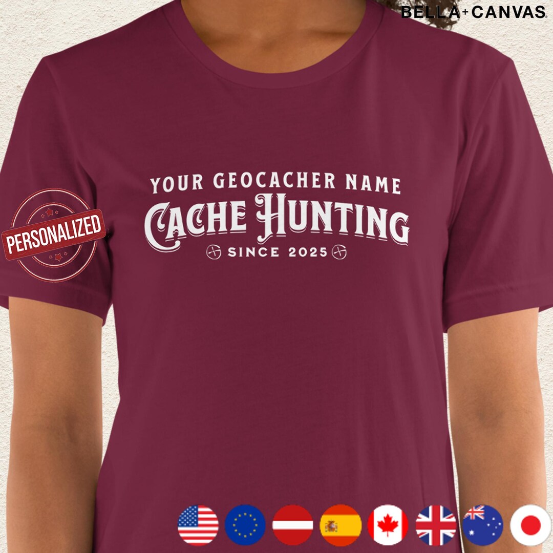 Personalized Geocaching T-shirt Custom Cache Hunting Tee Gift for ...