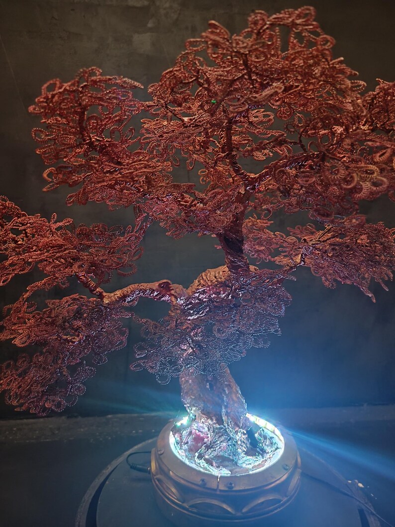 LED Illuminated Copper and Brass Bonsai Sycamore Tree - Etsy