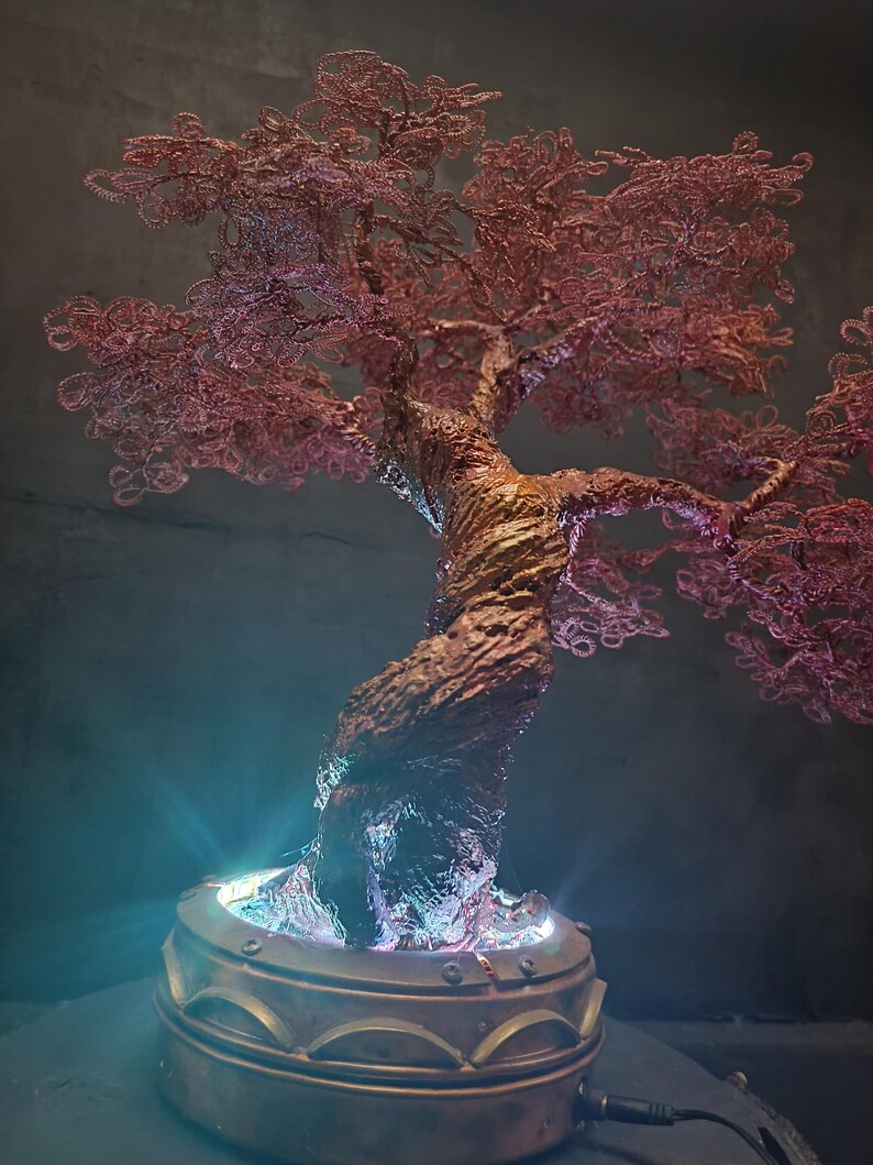 LED Illuminated Copper and Brass Bonsai Sycamore Tree - Etsy