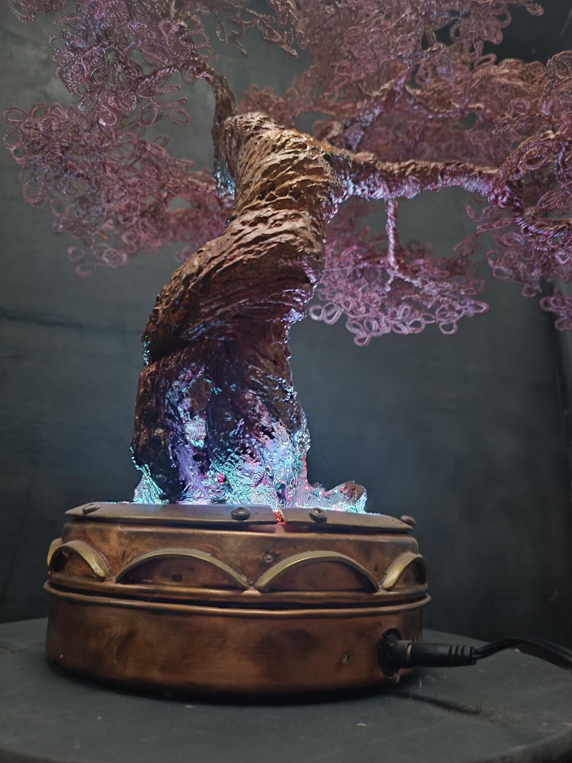 LED Illuminated Copper and Brass Bonsai Sycamore Tree - Etsy