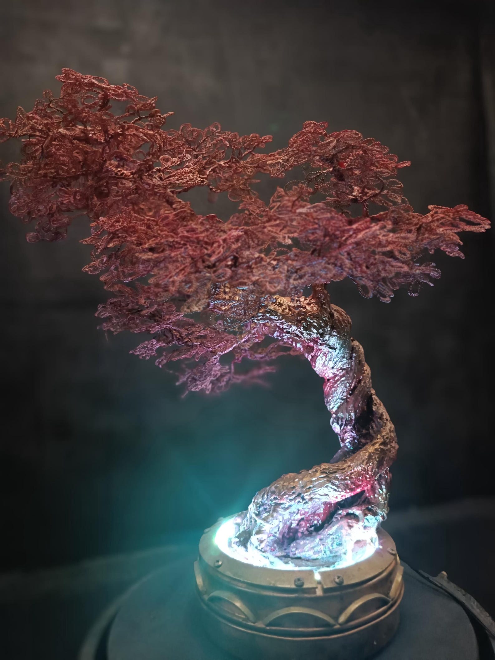 LED Illuminated Copper and Brass Bonsai Sycamore Tree - Etsy