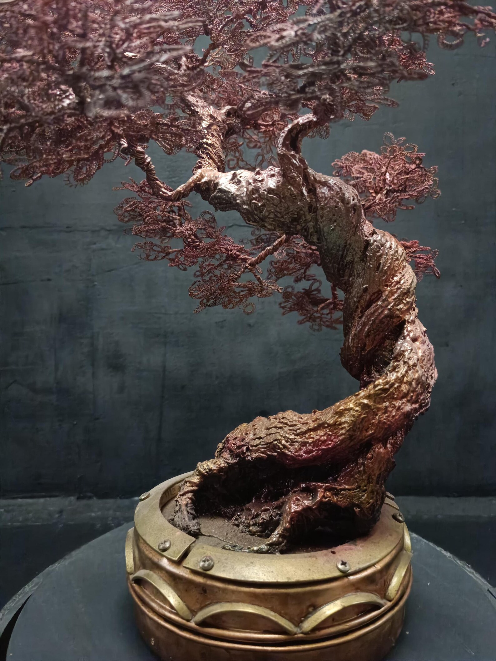 LED Illuminated Copper and Brass Bonsai Sycamore Tree - Etsy