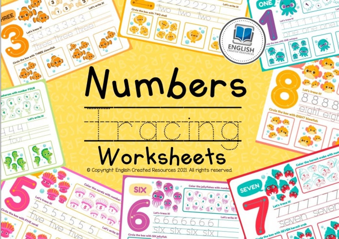 Tracing Letters, Lines, Alphabet & Numbers Worksheet Bundle - Etsy