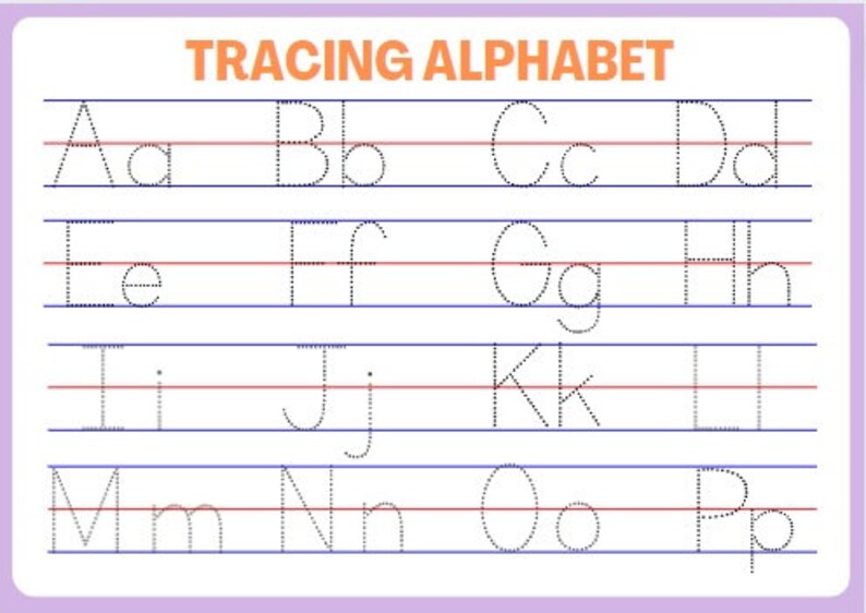 Tracing Letters, Lines, Alphabet & Numbers Worksheet Bundle - Etsy