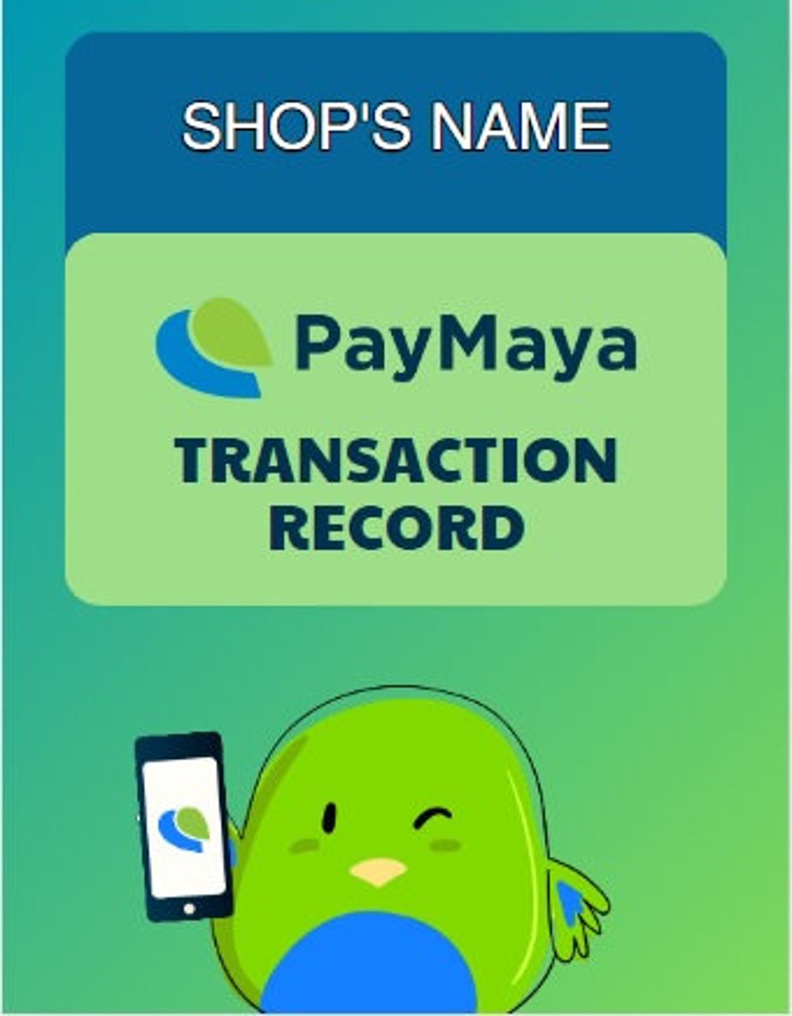 Gcash & Paymaya Transaction Record Editable - Etsy