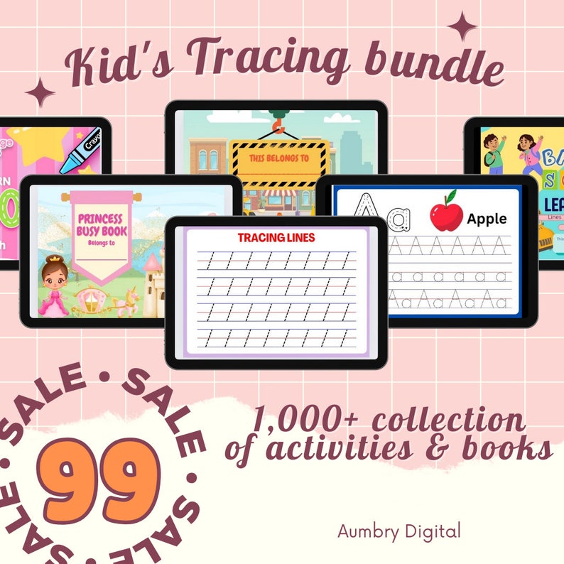Tracing Letters, Lines, Alphabet & Numbers Worksheet Bundle - Etsy