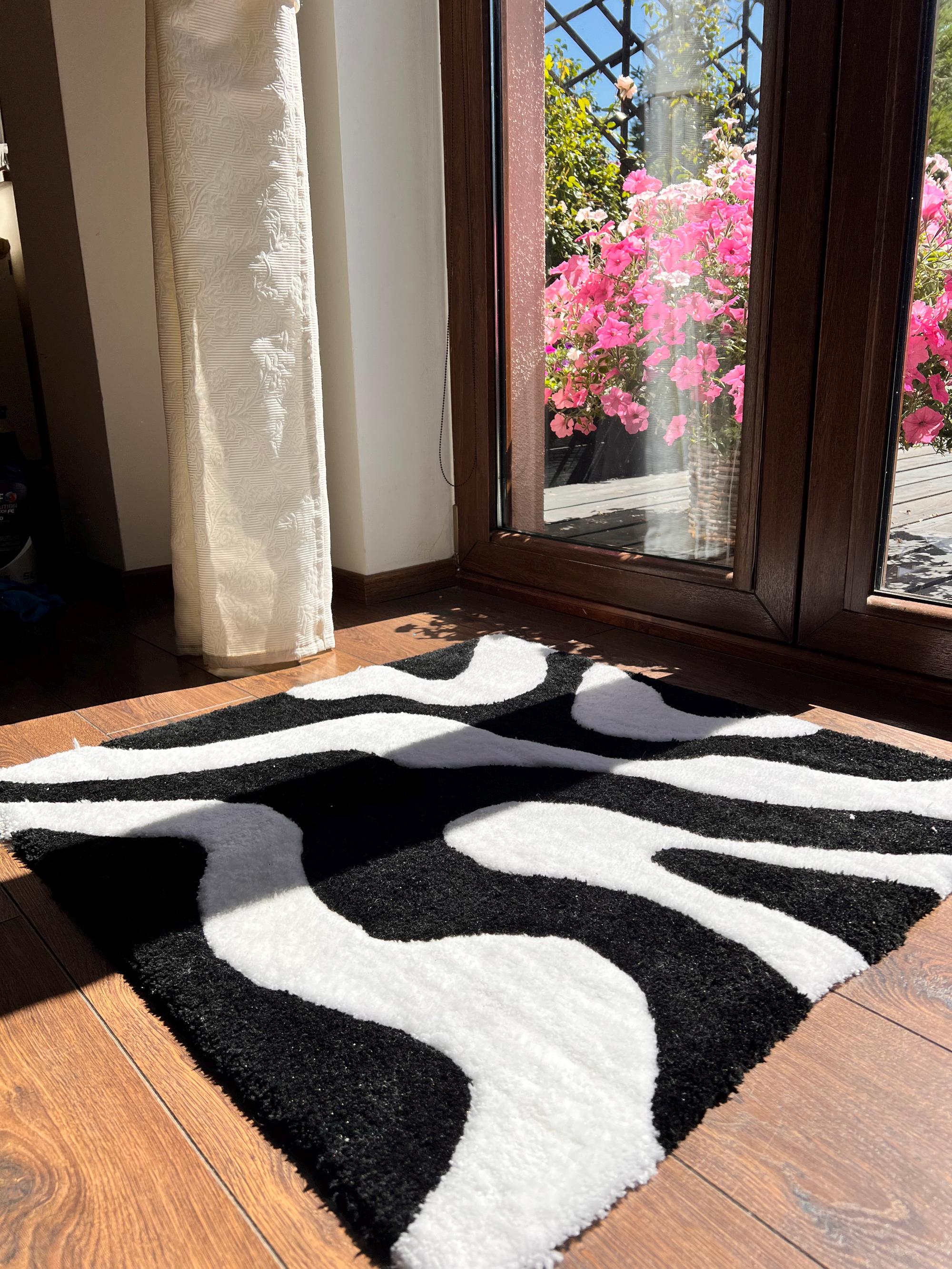 Zebra/black and White Tufting Rug - Etsy