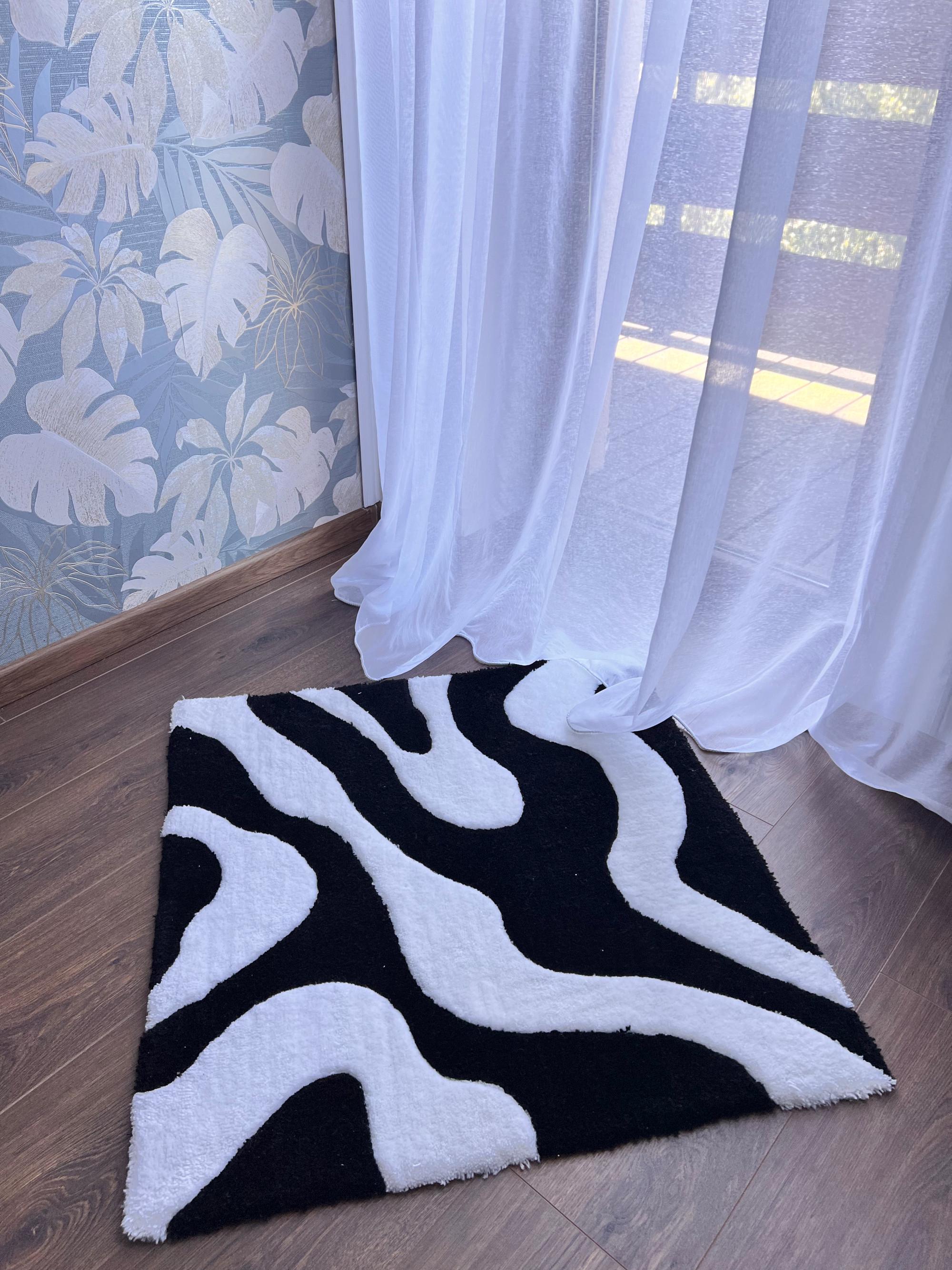 Zebra/black and White Tufting Rug - Etsy