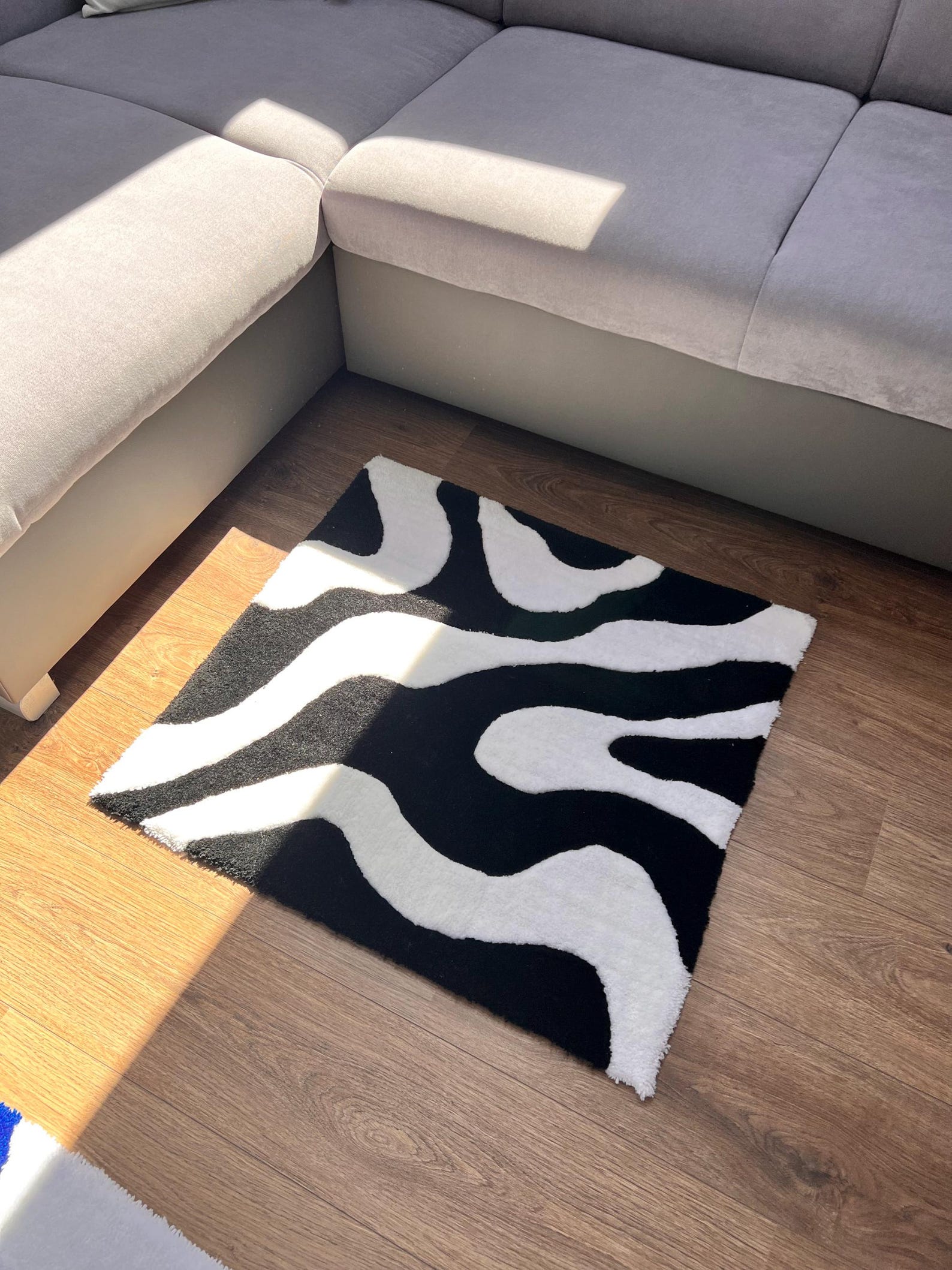 Zebra/black and White Tufting Rug - Etsy