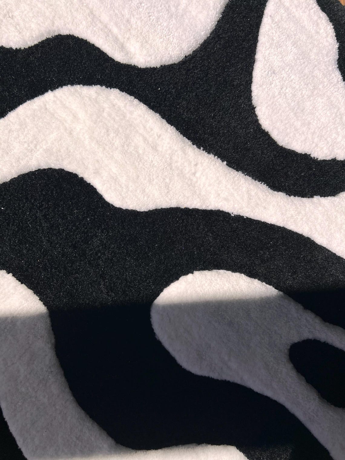 Zebra/black and White Tufting Rug - Etsy