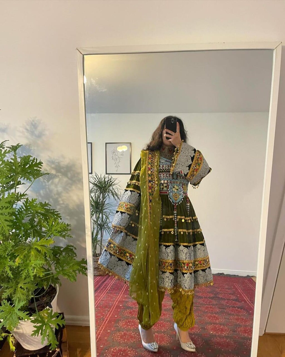 Green Short Afghan Kochi Nikkah Dress for Women - Etsy