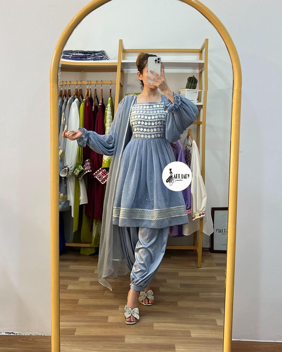 Short Afghan Kochi Party Indian Style Dress for Women - Etsy