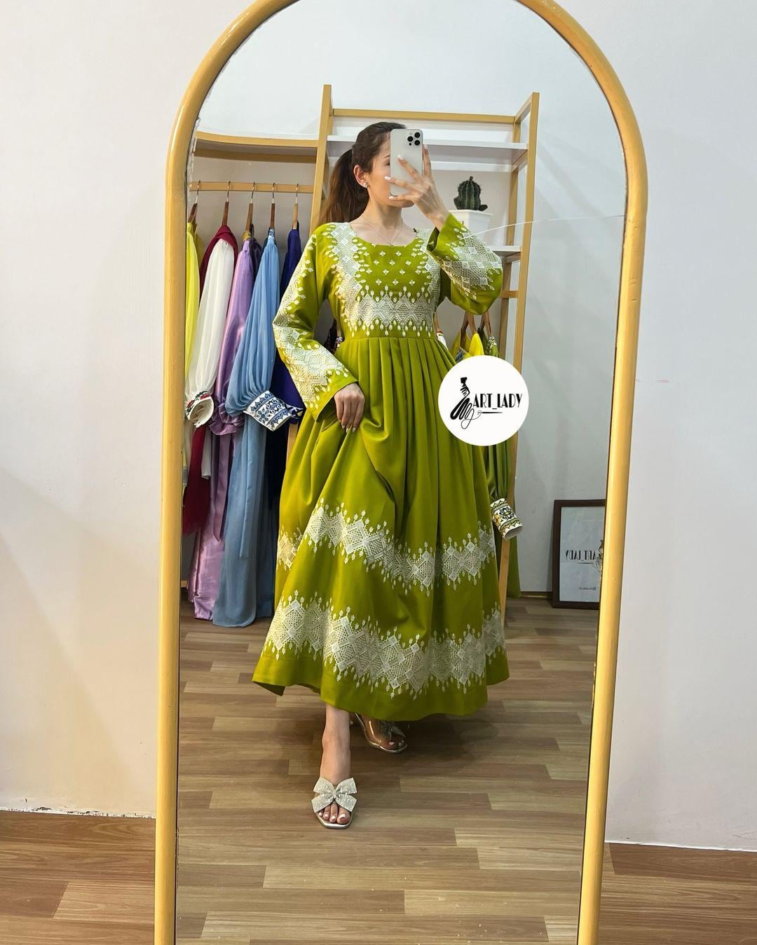 Long Green Afghan Kochi Turkish Style Indian Maxi Dress for Women - Etsy