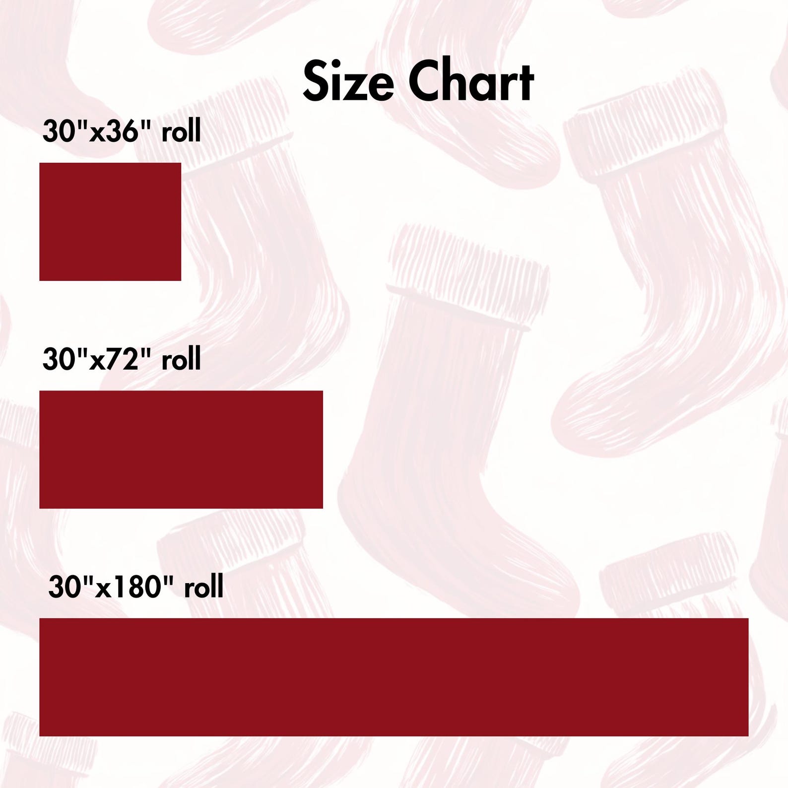 Classic Christmas Wrapping Paper Roll Red and Cream Stockings ...