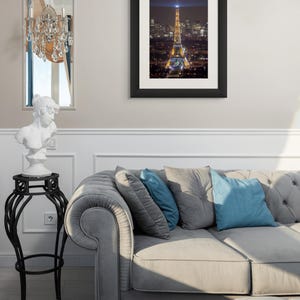Eiffel Tower Paris Night Photography Sparkling Lights Cityscape Wall ...