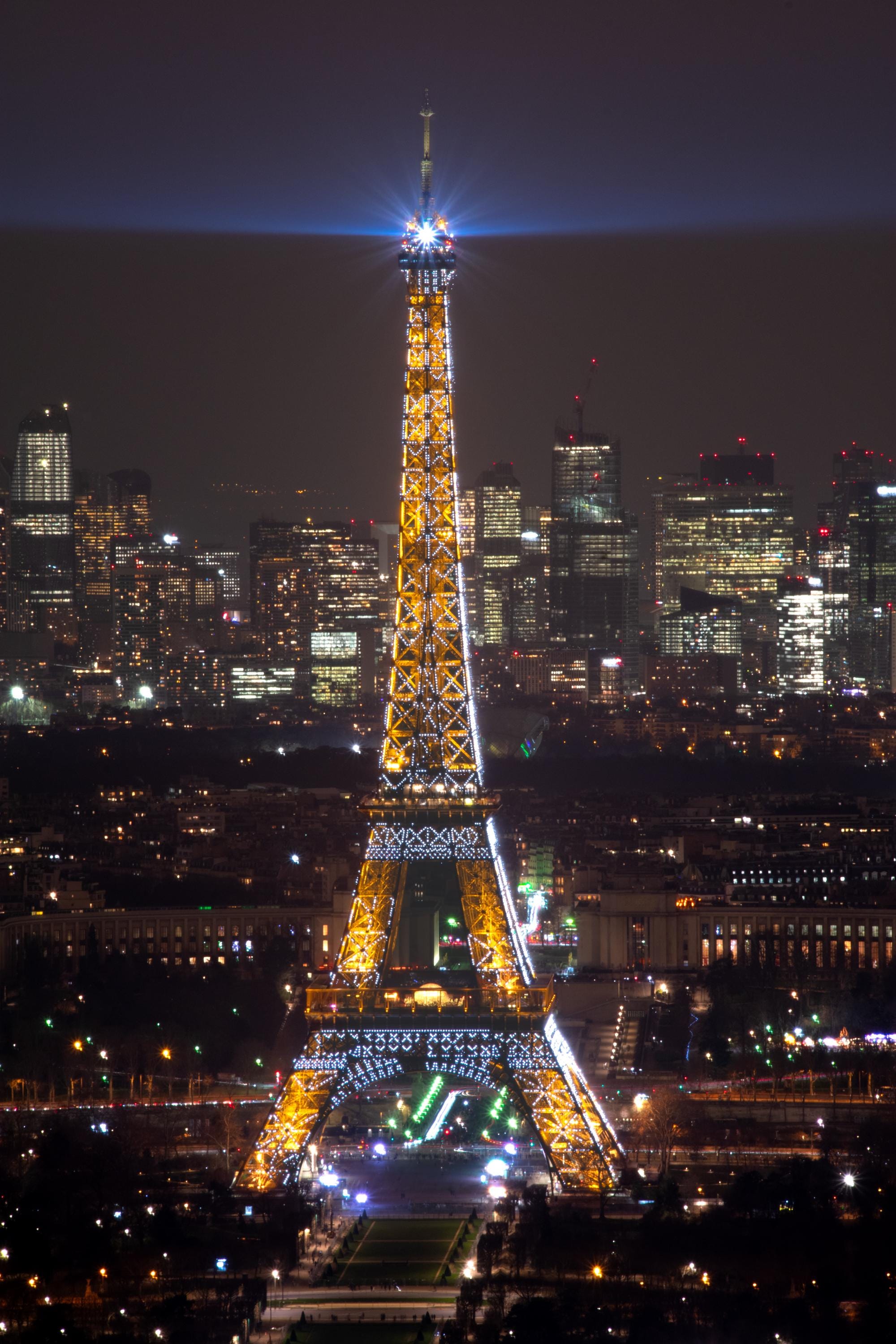 Eiffel Tower Paris Night Photography Sparkling Lights Cityscape Wall ...