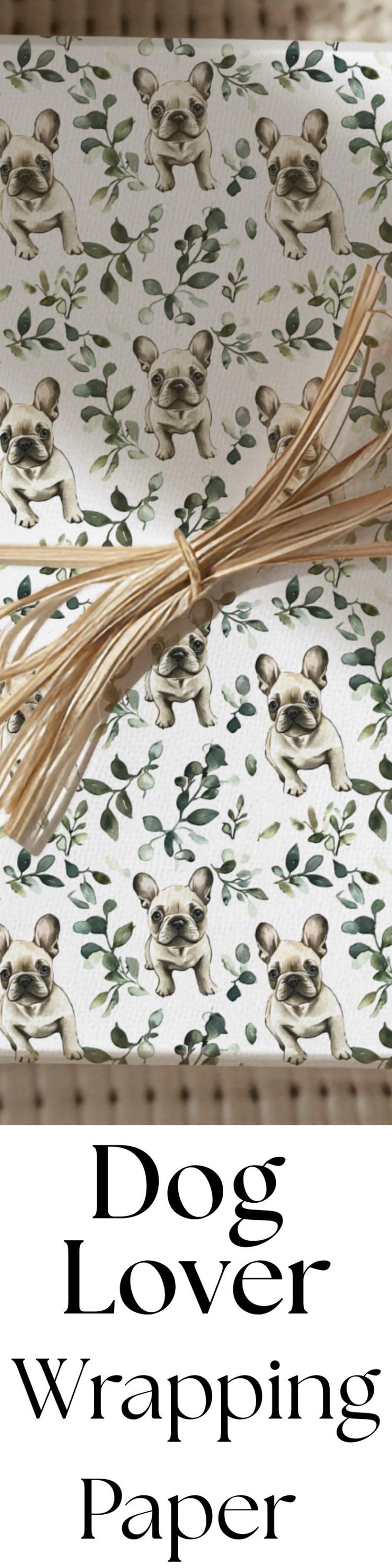 Frenchie Wrapping Paper Design Gift Wrap for Birthday Present Packaging ...