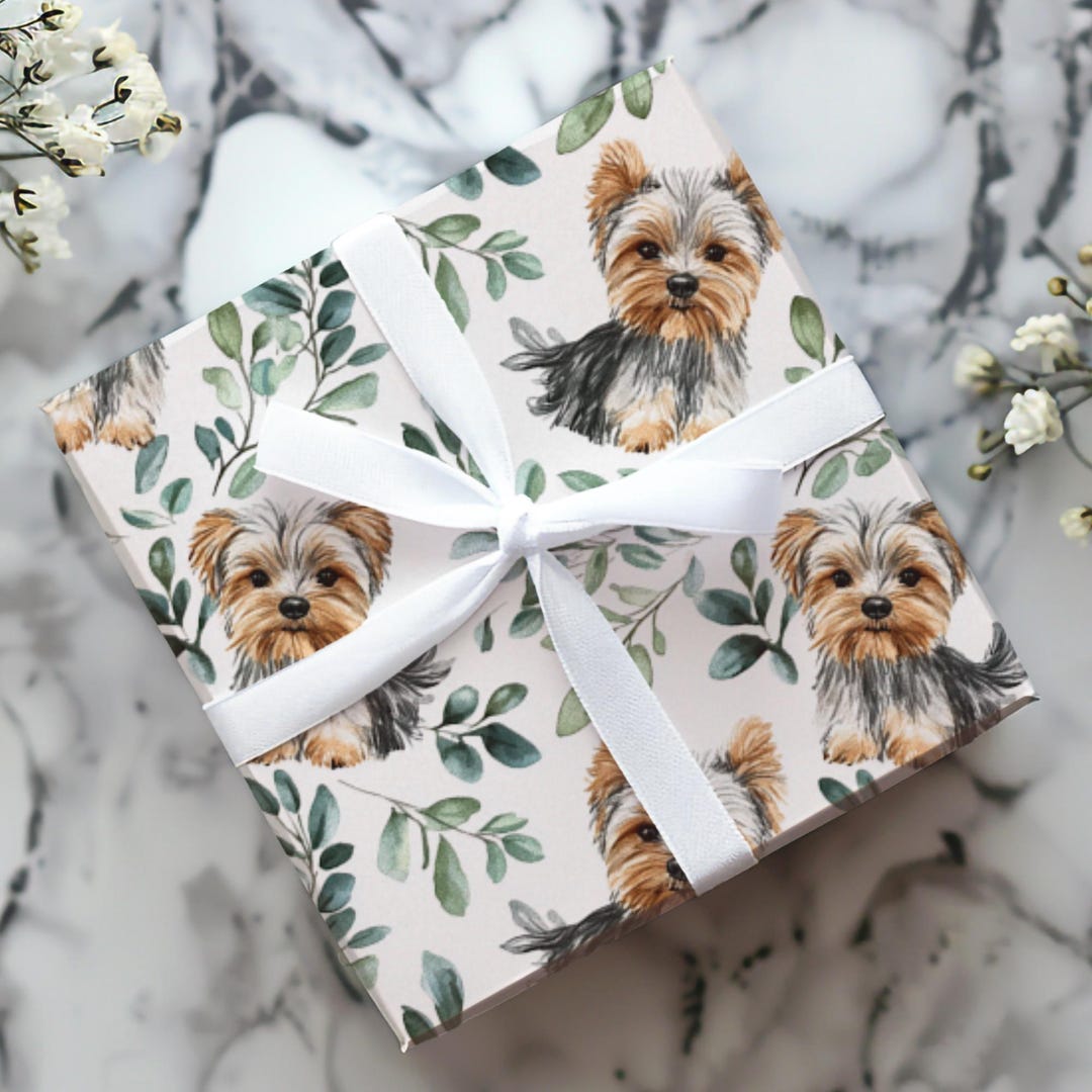Yorkie Wrapping Paper Gift Wrap for Birthday Dog Lover Gift Idea for ...