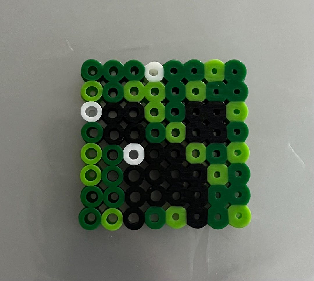Creeper Minecraft Keychain Bead Art - Etsy