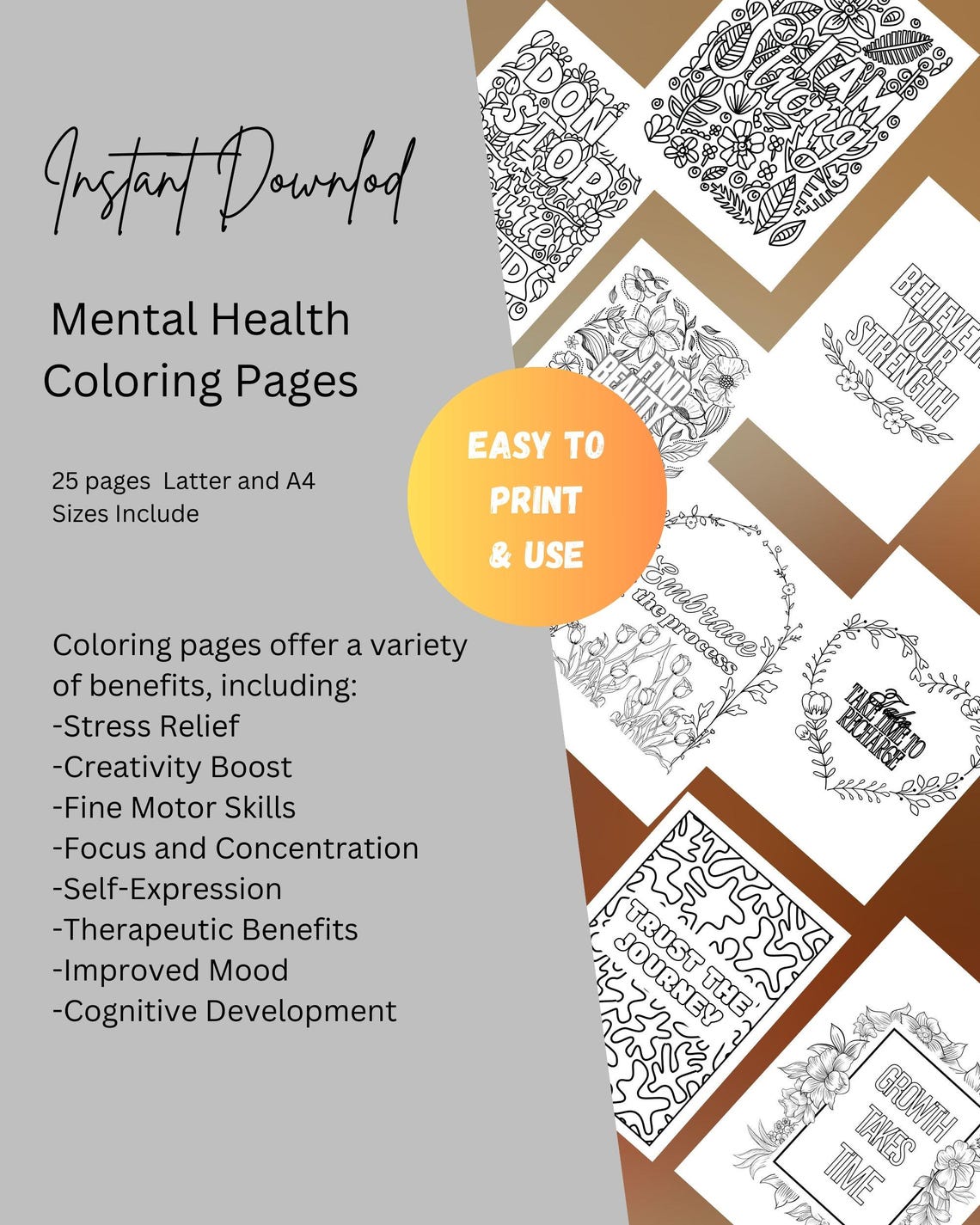 25 Mental Health Coloring Pages | Inspirational Motivational Quotes ...