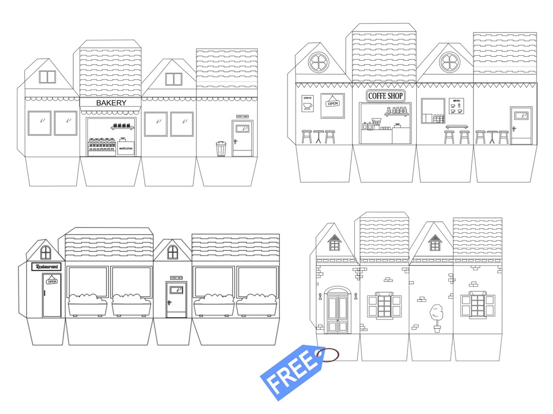 Paper Cafe, Bakery, Restaurant Printable Craft Sheets, Activity Sheets ...