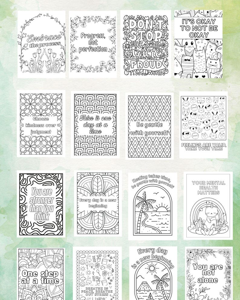 25 Mental Health Coloring Pages | Inspirational Motivational Quotes ...