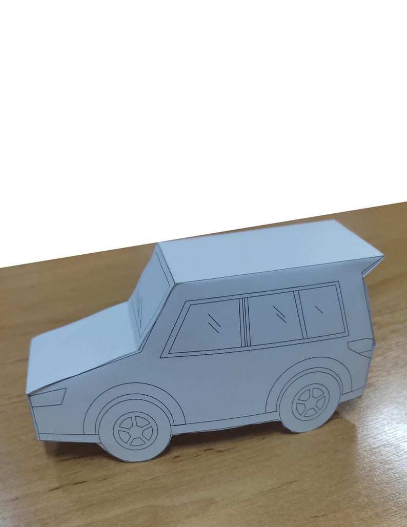 Printable 3D Paper Car Model PDF – DIY Low-poly Vehicle Craft Kit for ...