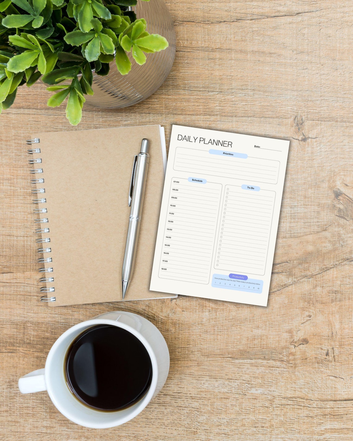 Printable Daily Planner With Time Slots PDF, Daily to Do List, Daily ...