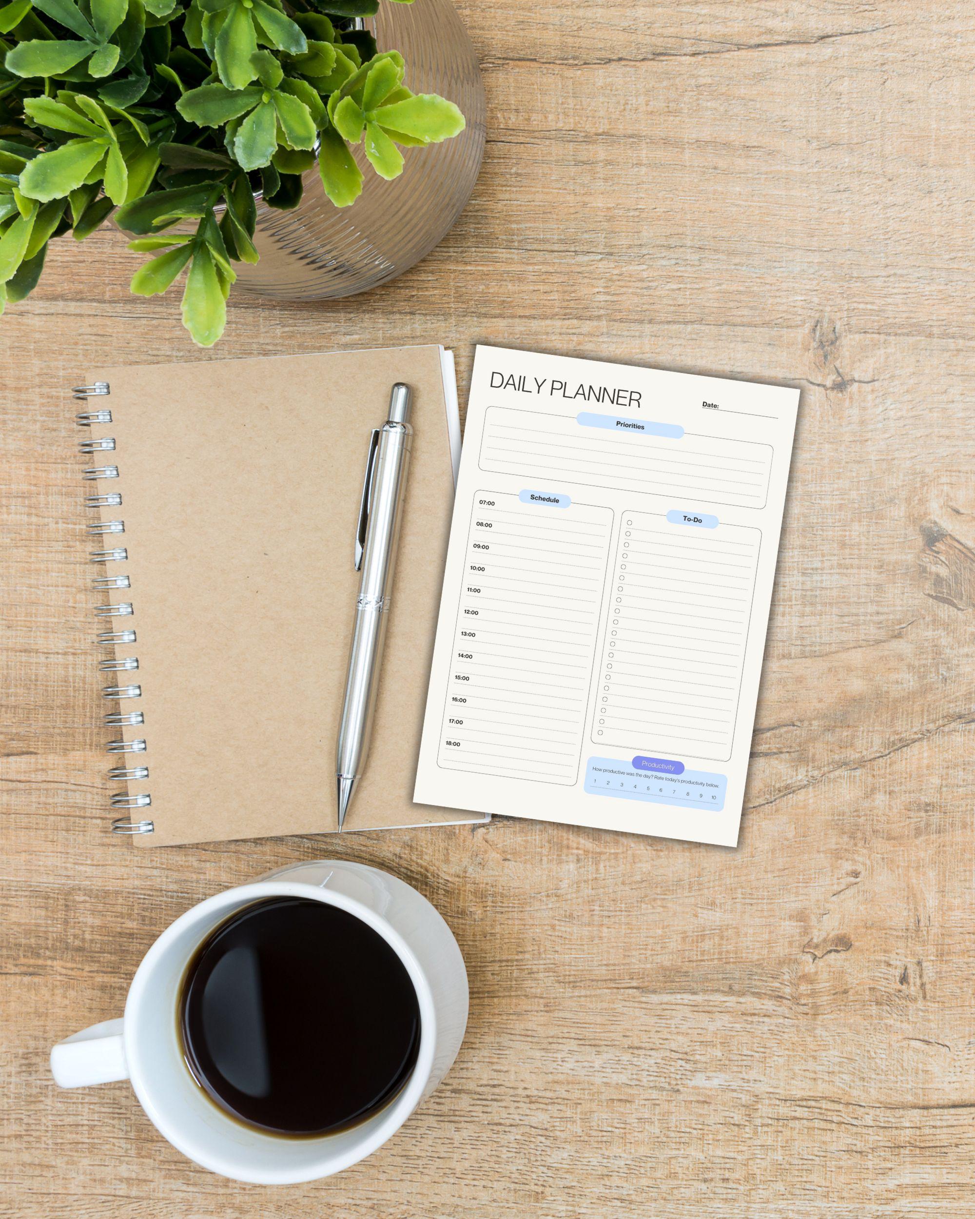 Printable Daily Planner With Time Slots PDF, Daily to Do List, Daily ...