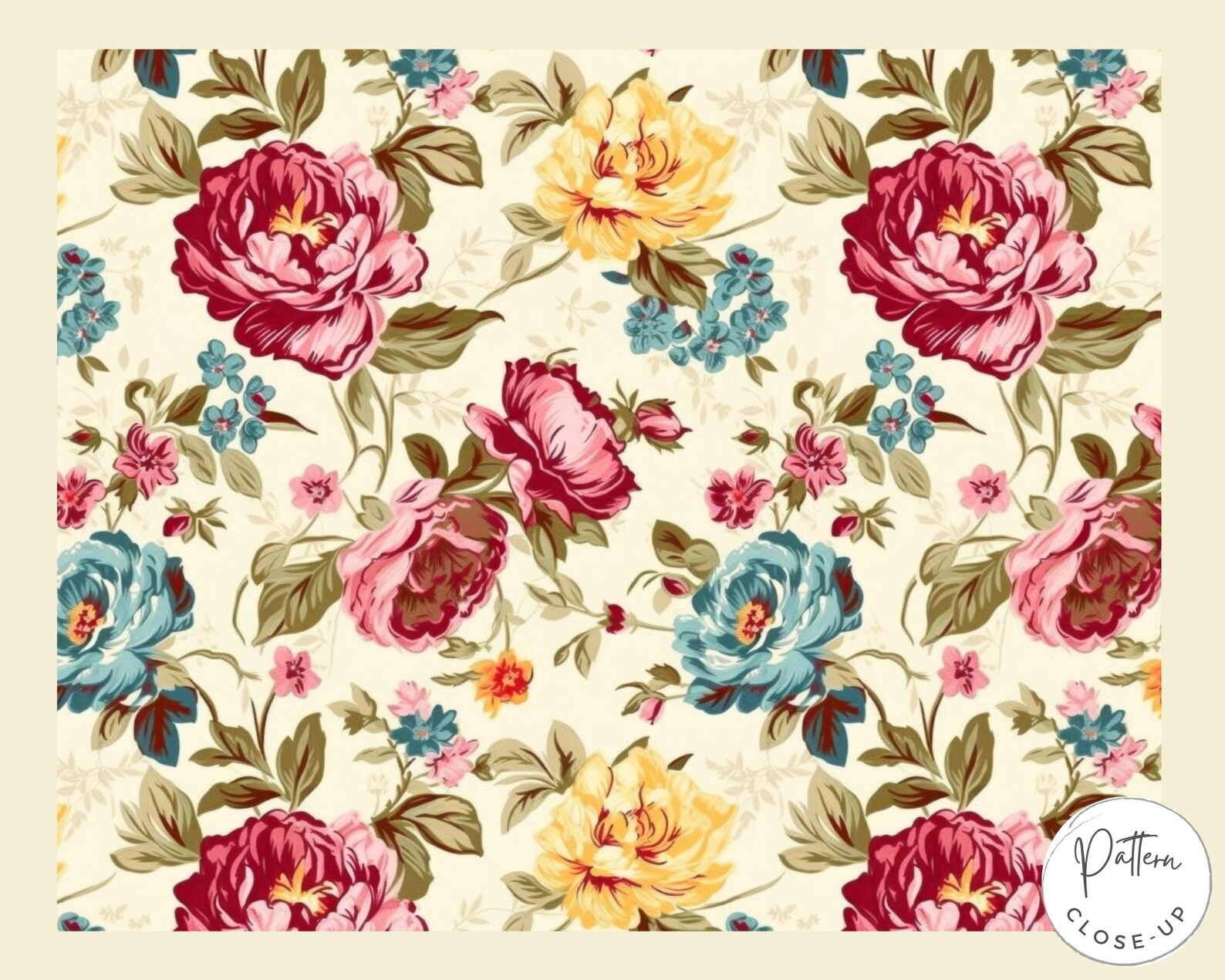 Vintage Rose Garden Seamless Pattern Laura Ashley Inspired Floral ...