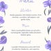 Editable Menu Template Birth Flower Collection Violet Theme Instant ...
