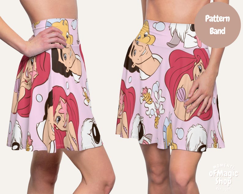 Purple Mermaid & Friends Run Skirt | Women's Magical Skater Skirt - Etsy