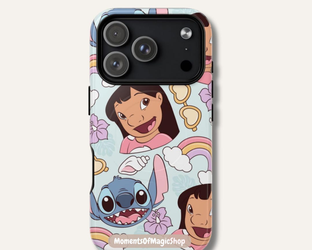 Blue Lilo & Stitch Inspired Phone Case | Double Layer, Impact Resistant ...